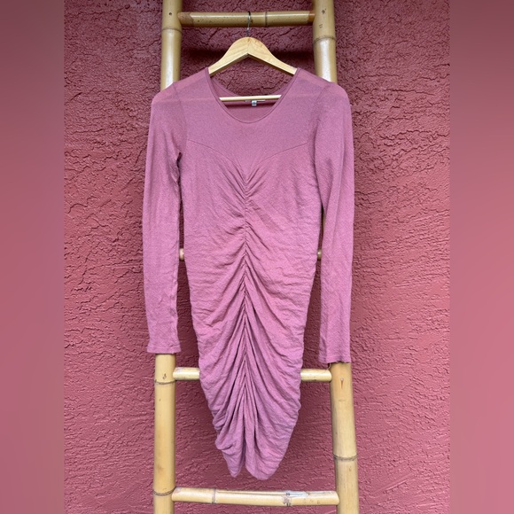 Sundry | Dresses | Sundry Ruched Dress Long Sleeve Dress | Poshmark
